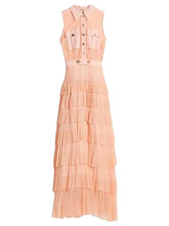ELISABETTA FRANCHI ELISABETTA FRANCHI Tiered Maxi Dress in Viscose and Polyester
